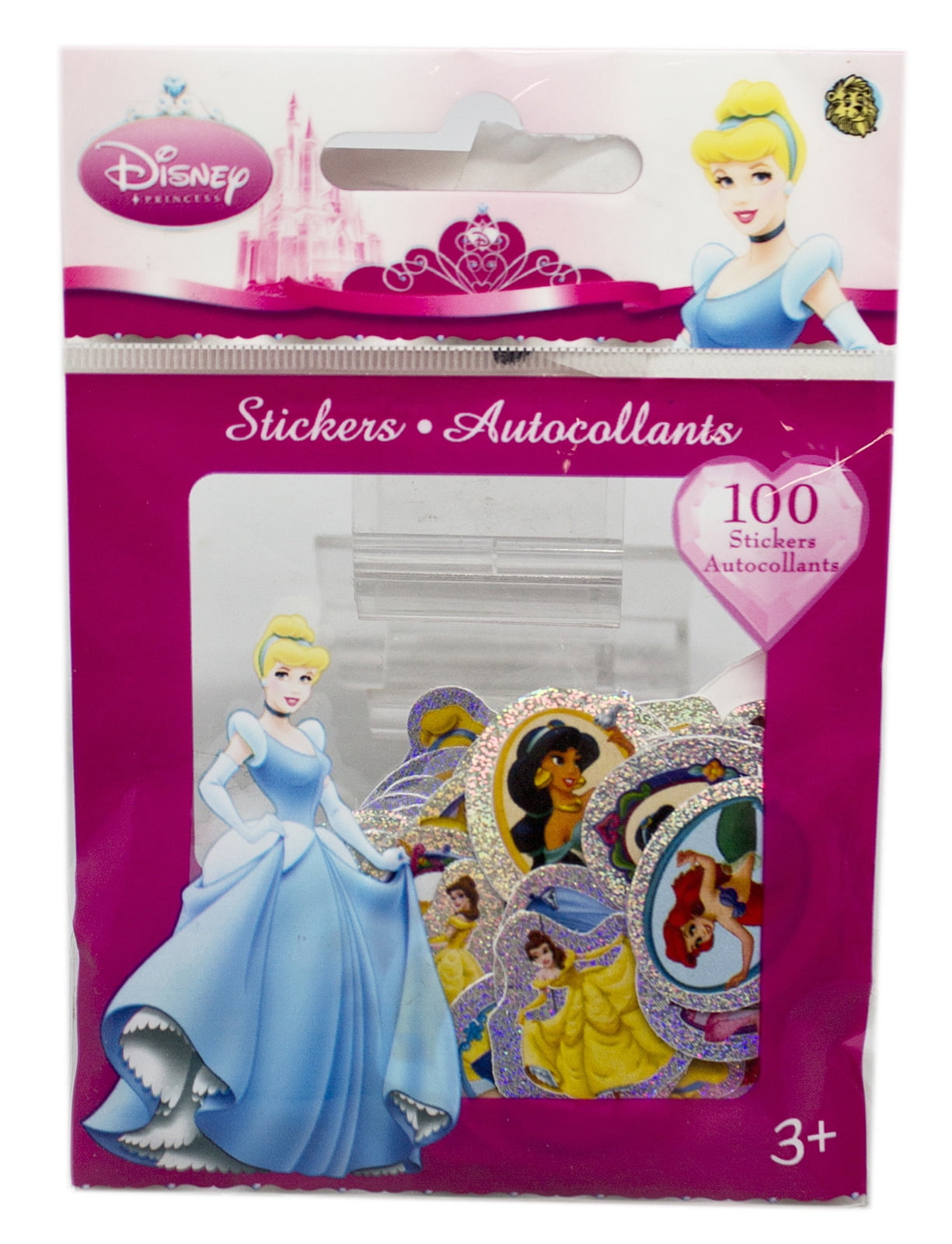 Disney Princess Assorted Sparkly Single Sticker Collection (100 ...