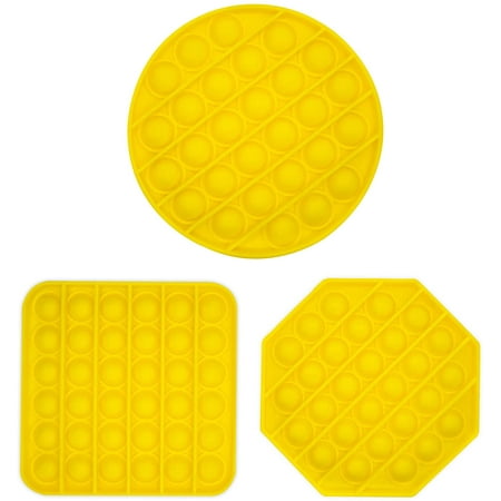 LINLINPAPA 3 Pack Yellow Pop Fidget Toys Poppet Its Push Pop Bubble ...