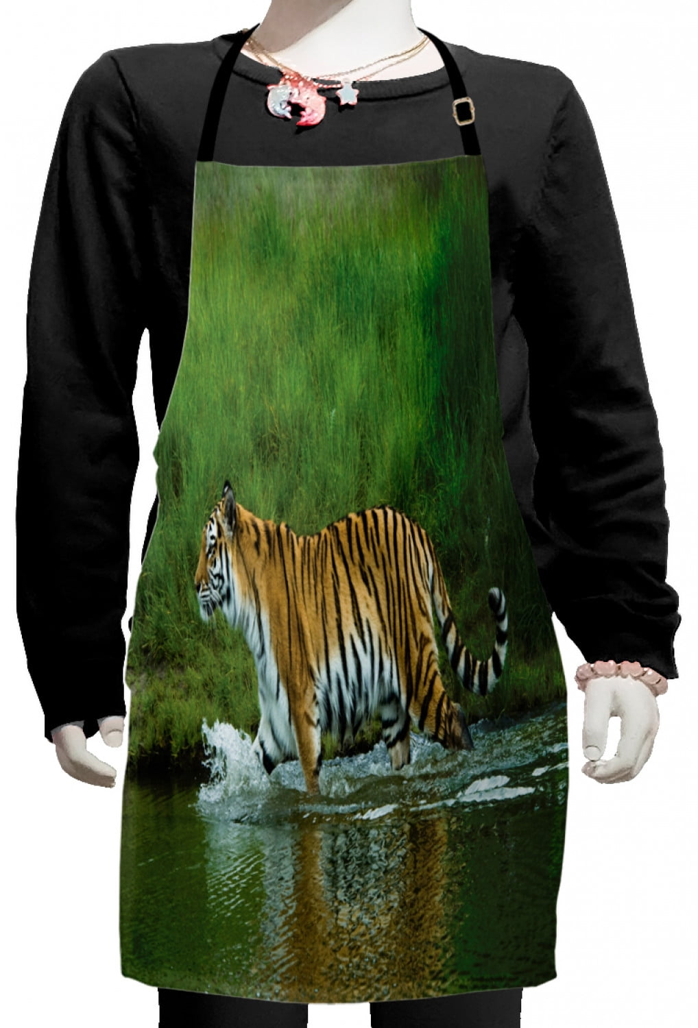 Safari Kids Apron, Siberian Tiger Panthera Tigris Altaica in the Water ...