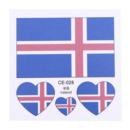 World Cup Waterproof Disposable National Flag Tattoo Stickers(Iceland ...