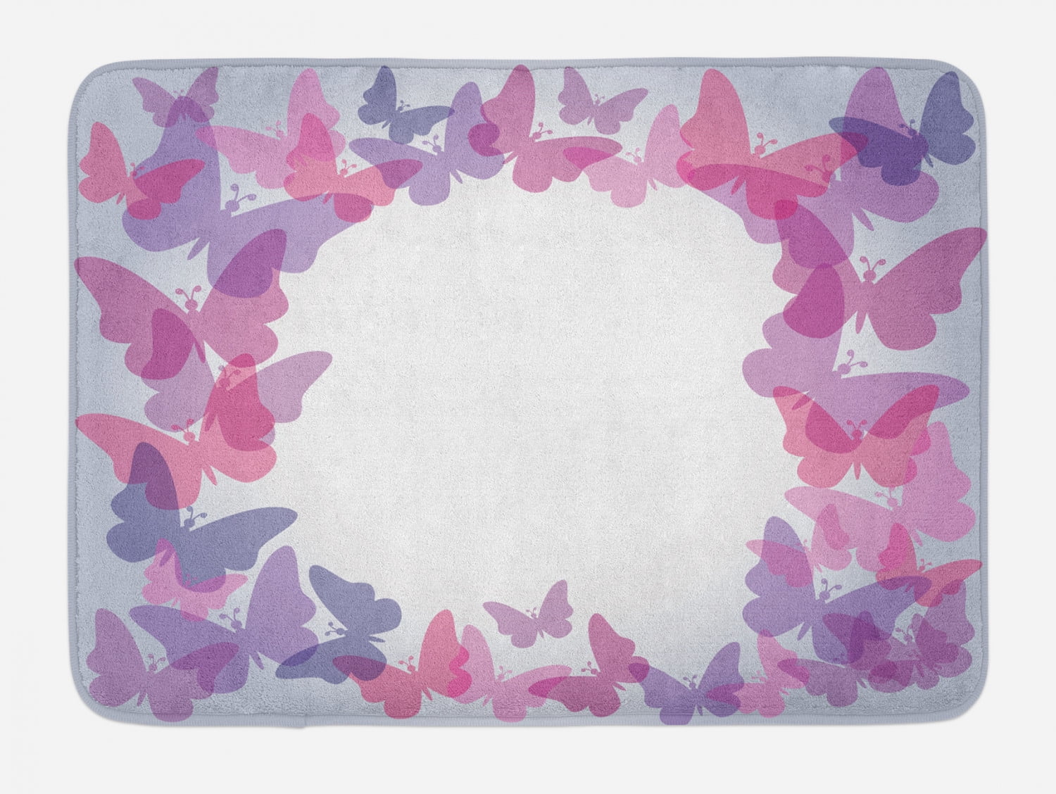 Butterfly Bath Mat, Silhouettes of Butterflies in the Shade of Gradient ...