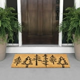 mDesign Welcome Doormat with Natural Fibers, Tree Design - Black ...
