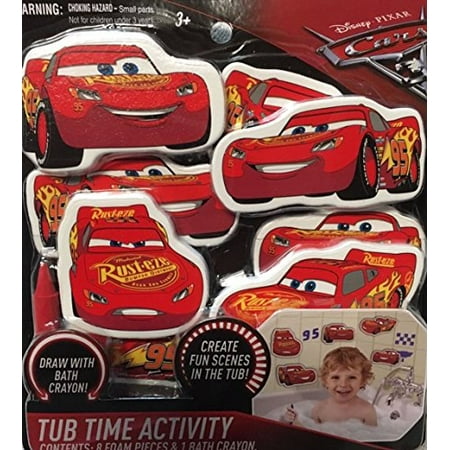 cars 3 Disney Pixar Tub Time Activity Bath Set (8) Foam Lightning ...