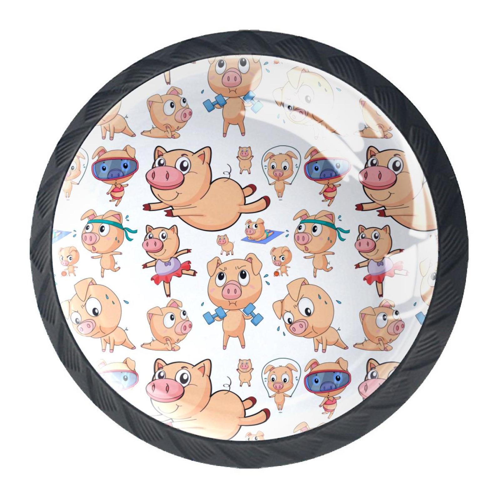 4 Pcs Diving Pigs Knobs for Kitchen Cabinet Cupboard Dresser Bookcase ...