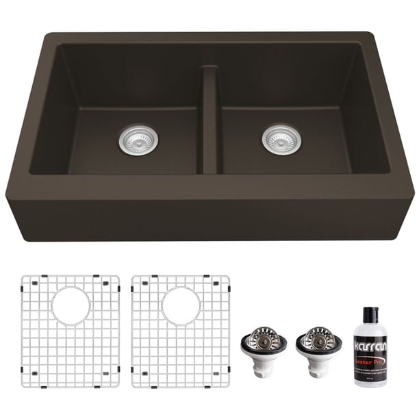 Karran Usa Qar-750-Pk1 Quartz Qar 34" Farmhouse Double Basin Quartz ...