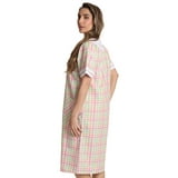 Dreamcrest Short Sleeve Zipper Front Duster 8513-2-1X (Plaid 2 - Yellow ...