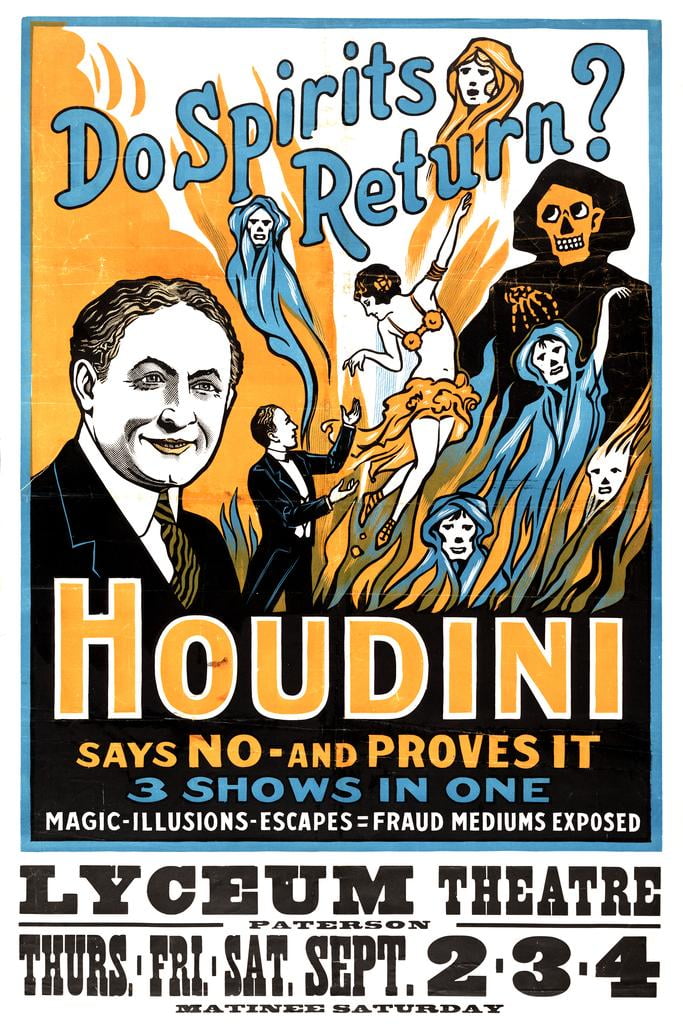 Harry Houdini Do Spirits Return Seance Spooky Magic Trick Handcuffs ...