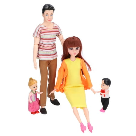 5 Pieces Family Doll Set With Dad Pregnant Mom Boys Girls Educational ...