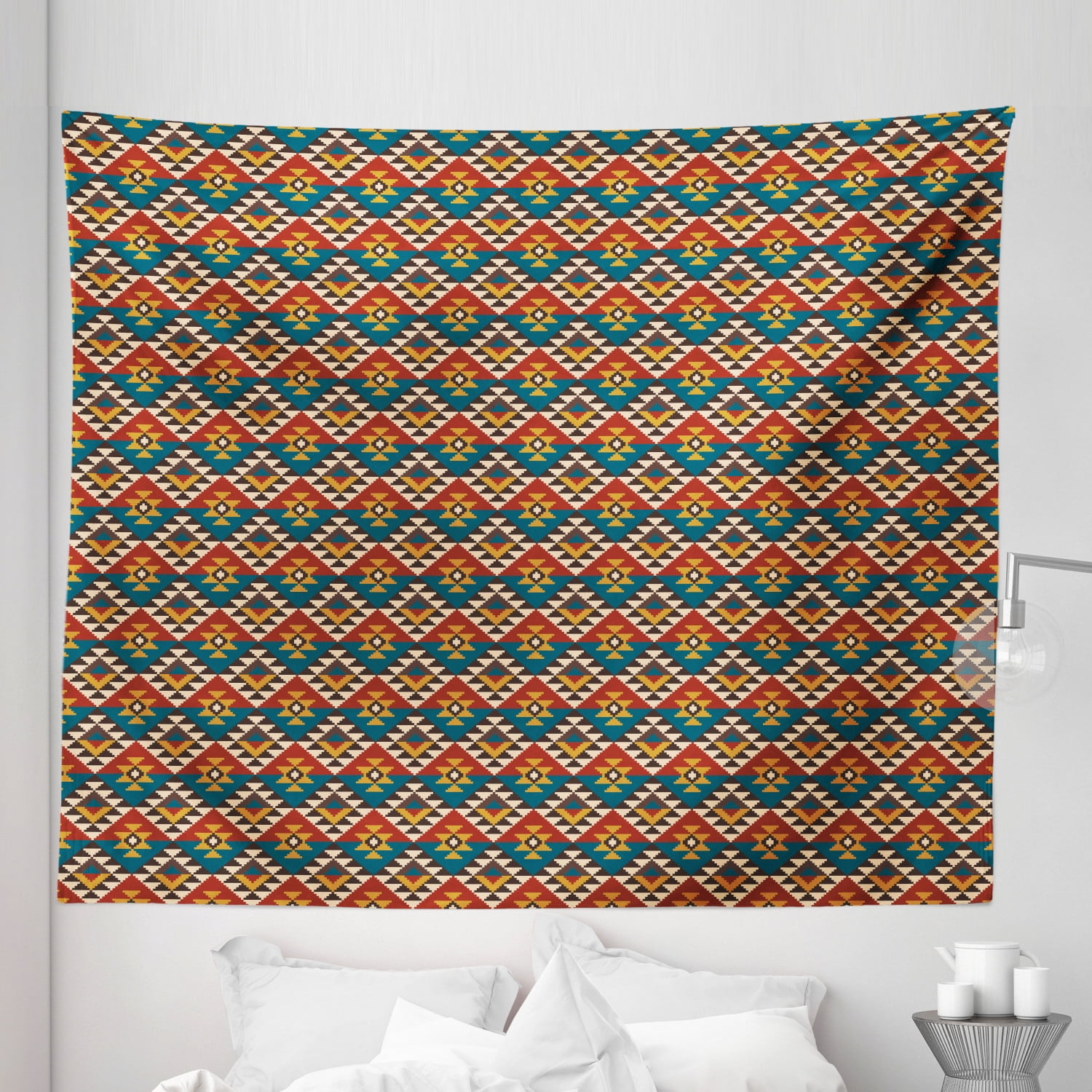 Aztec Tapestry, Vibrant Vintage Old Fashioned Mexican Folk with Latin ...
