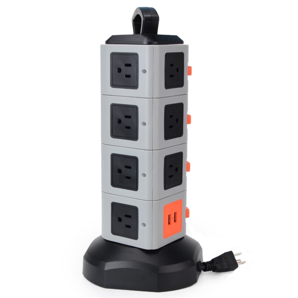 Kizocay Vertical Power Strip with 6.56 ft Long Extension Cord, Power ...
