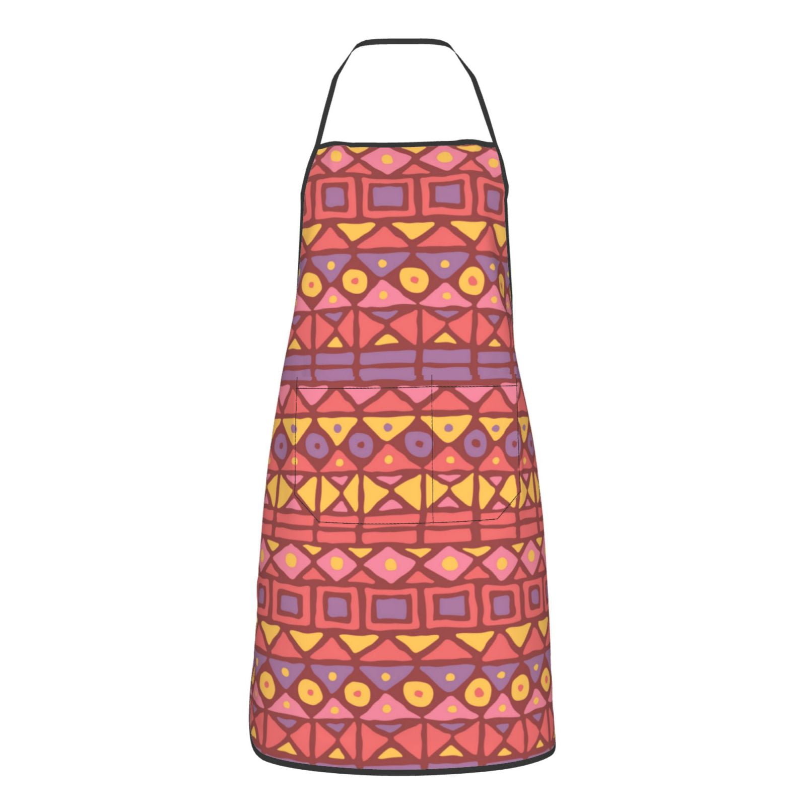 ZNDUO Retro Geometric Shapes Pattern Apron, Adjustable Bib Soft Chef ...