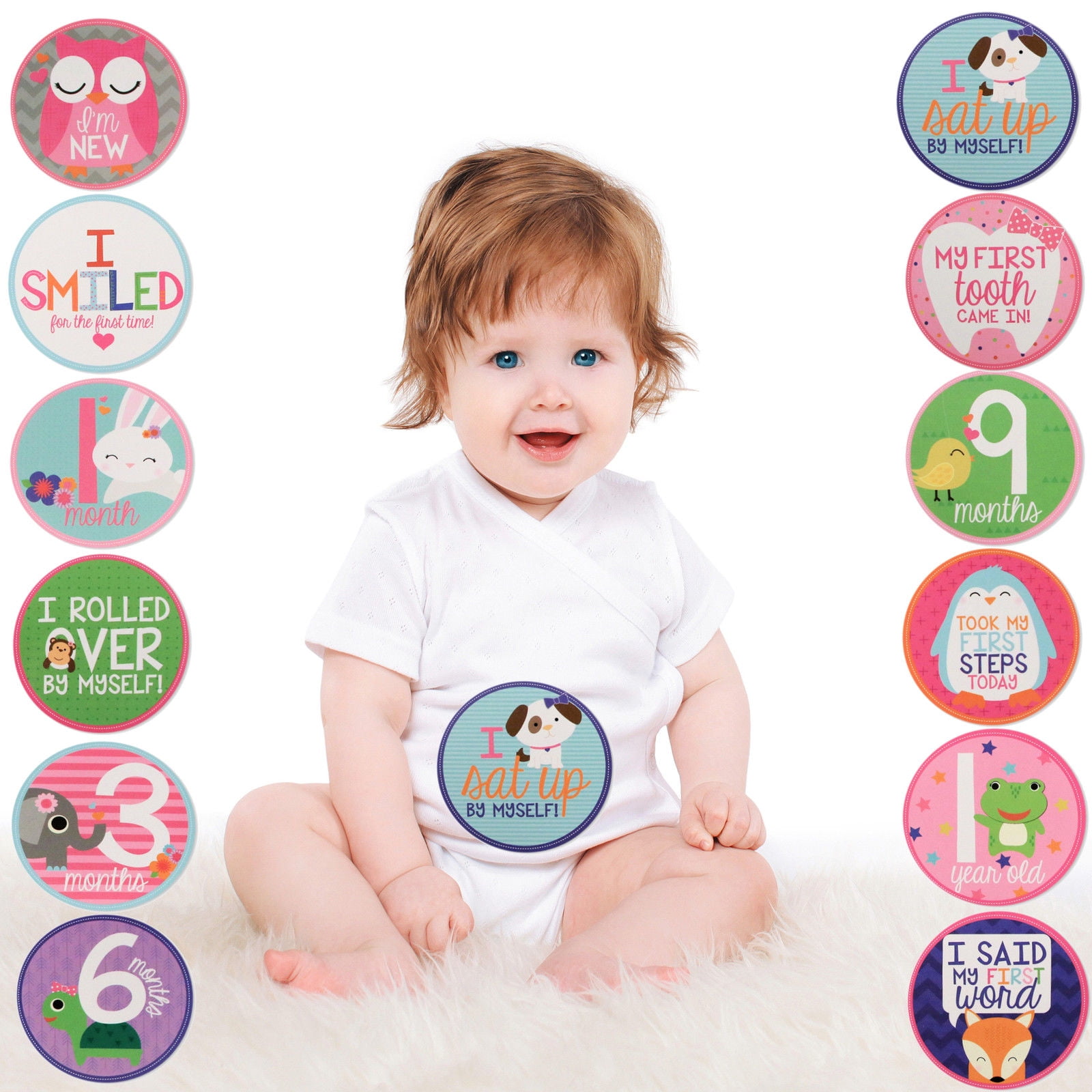 Rising Star Milestone Photo Prop Belly Stickers Gift Set, Baby Girls ...