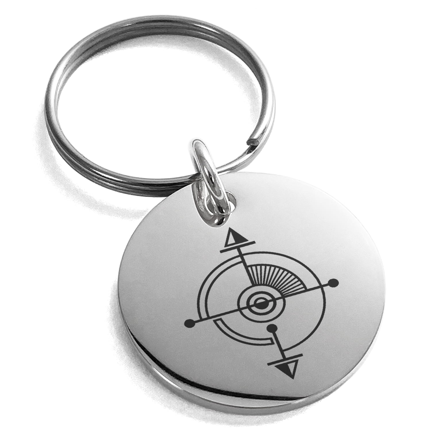 Stainless Steel Sacred Geometric Compass Engraved Small Medallion ...