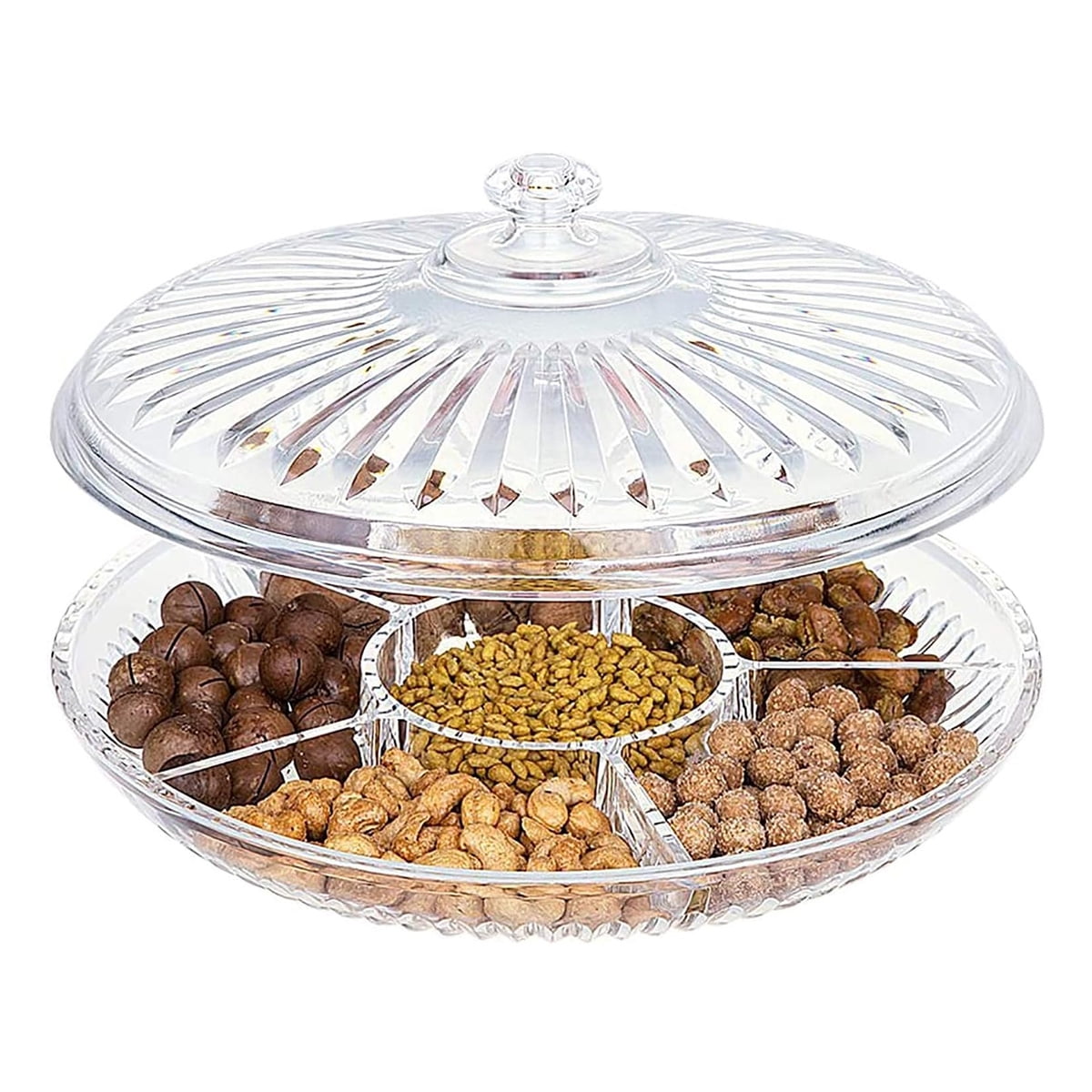 Six compartments for Organized Serving Multi-Section Acrylic Snack Tray ...