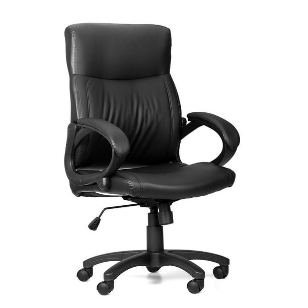 High Back Office Desk Chair with Thick Padded Seat Armrest and Lumbar ...