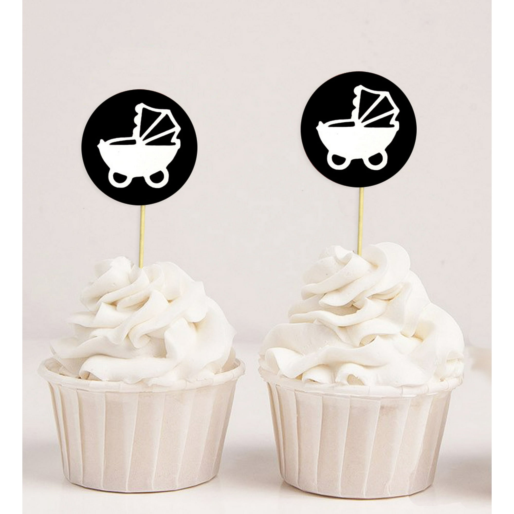 Click here for Darling Souvenir Baby Pram Baby Shower Cupcake Top... prices