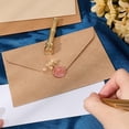 1Pc Golden Tone Brass Seal Stamp Head with Bamboo Stick Shaped Handle ...
