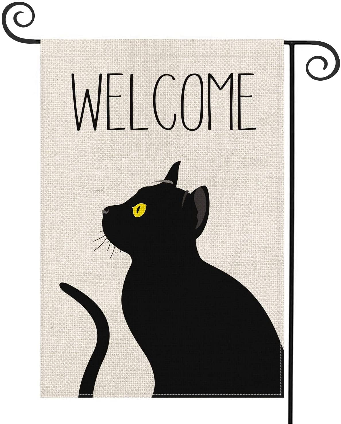 AVOIN Black Cat Welcome Halloween Garden Flag Vertical Double Sided ...