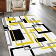 Abstract Lines Washable Area Rugs 2.7'x5', Black Yellow Geometric ...