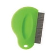 Flea Comb Green Plastic Contoured Grip Handle Steel Pins 3" Dog Cat ...