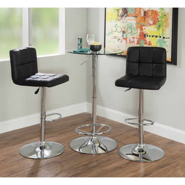 Powell Jenna 3-Piece Pub Set with Armless Upholstered Bar Stools ...