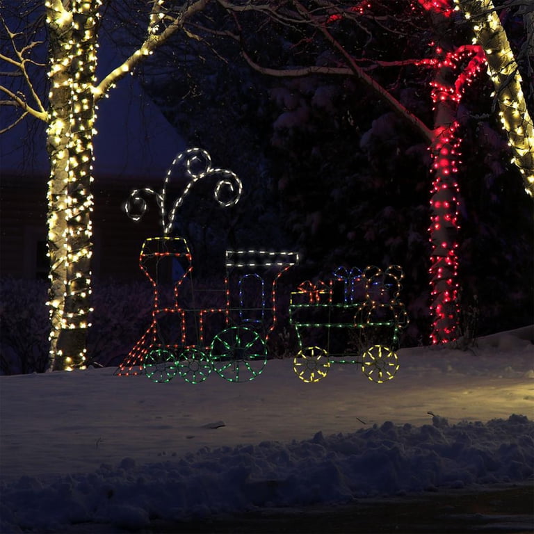 Lighted Outdoor Christmas Lights Train Yard Christmas Lighted