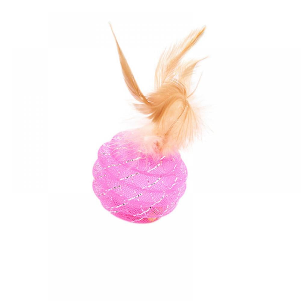 Cat Toys Ball, Cat Colorful Feather Ball Cat Kittens Interactive Ball ...