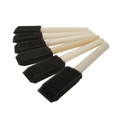 US Art Supply 1 inch Foam Sponge Wood Handle Paint Brush Set (Value ...