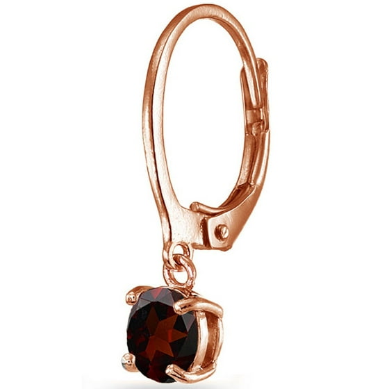 ONLINE - Garnet Rose Gold Flashed Sterling Silver 6mm Round Dangle ...