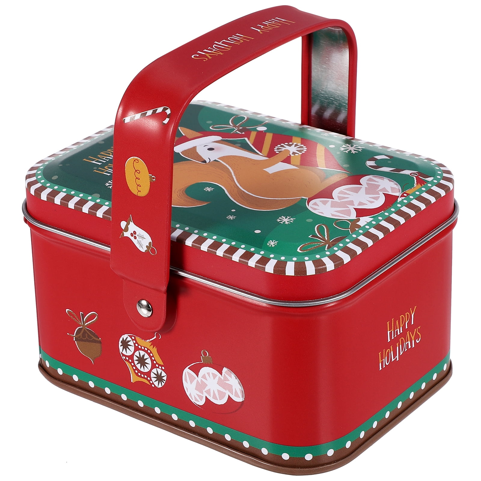Shisuyan Tinplate Christmas Candy Container Red 1Set 4.25X3.15X2.5In ...