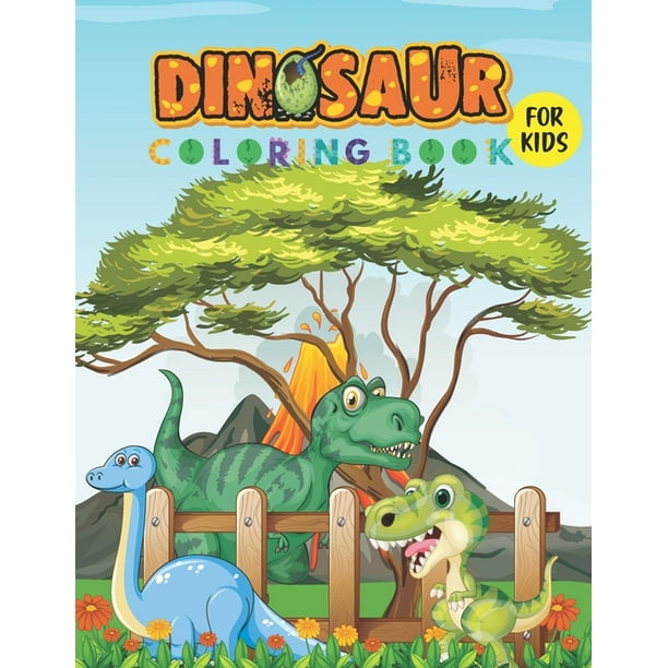 Dinosaur Coloring Book: Cute, Prehistoric and Funny Dinosaur Cartoon ...