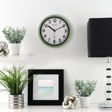Mainstays Indoor Sage Analog Wall Clock 8.78 inches Round Modern Quartz ...