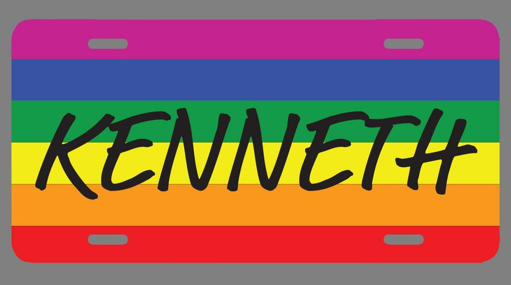 Kenneth Name Pride Flag Style License Plate Tag Vanity Novelty Metal ...