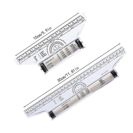 2 Pieces Rolling Parallel Ruler, Rolling Drafting Ruler, Multipurpose ...