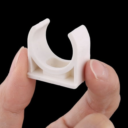 Home PVC U Shaped Water Supply Pipe Holder Stand Clamps White 20mm Dia ...