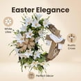 Easter Cross Wreath with White Lilies & Drape, "He Is Risen" Religious ...