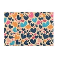 BZSMCE Tile Love White Pink Yellow Pattern Pattern 2-Piece Non-Slip ...