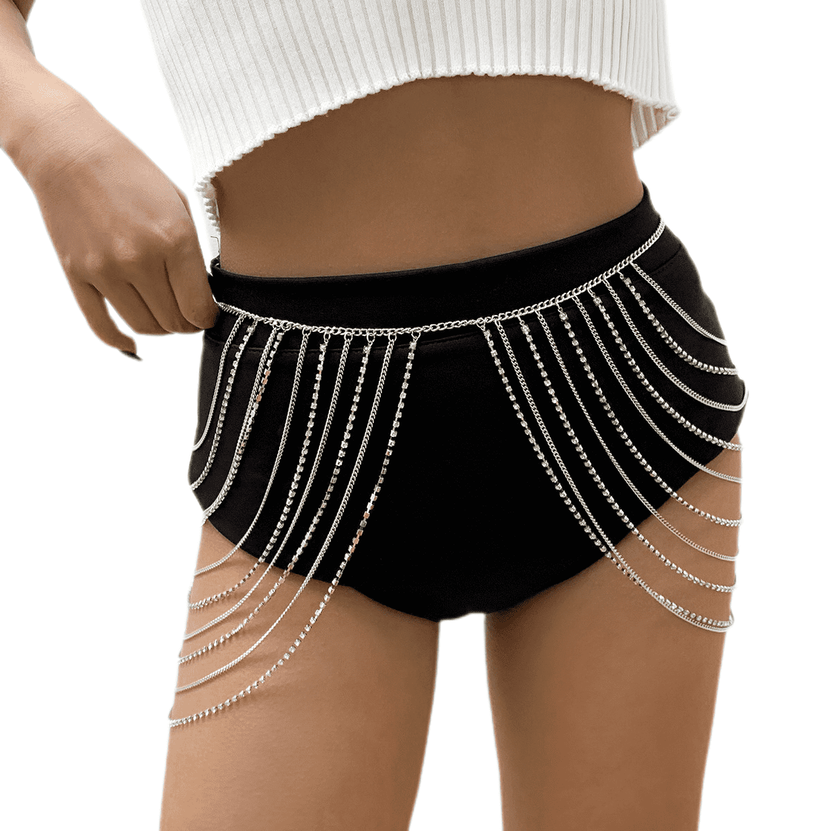Tassel Crystal Waist Chain Belly Gold Rhinestone Body Chains Sexy Beach