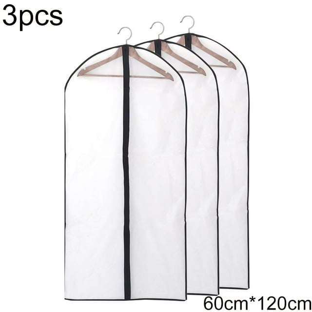 Anvazise 3Pcs Clear Garment Clothes Dust Cover Wardrobe Coat Suit Anti ...
