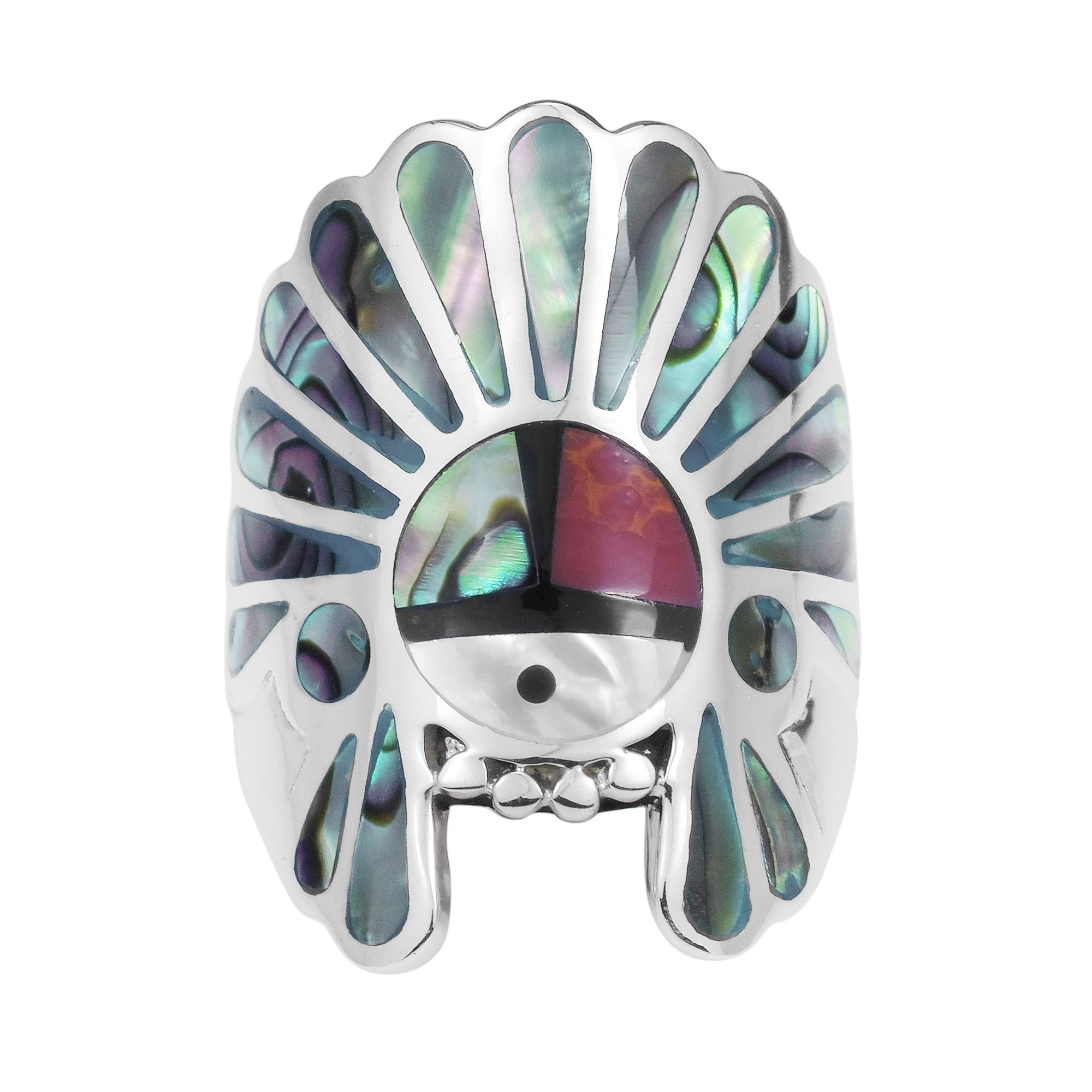 Symbol Abalone Shell Sterling Silver Statement Ring for Female ...