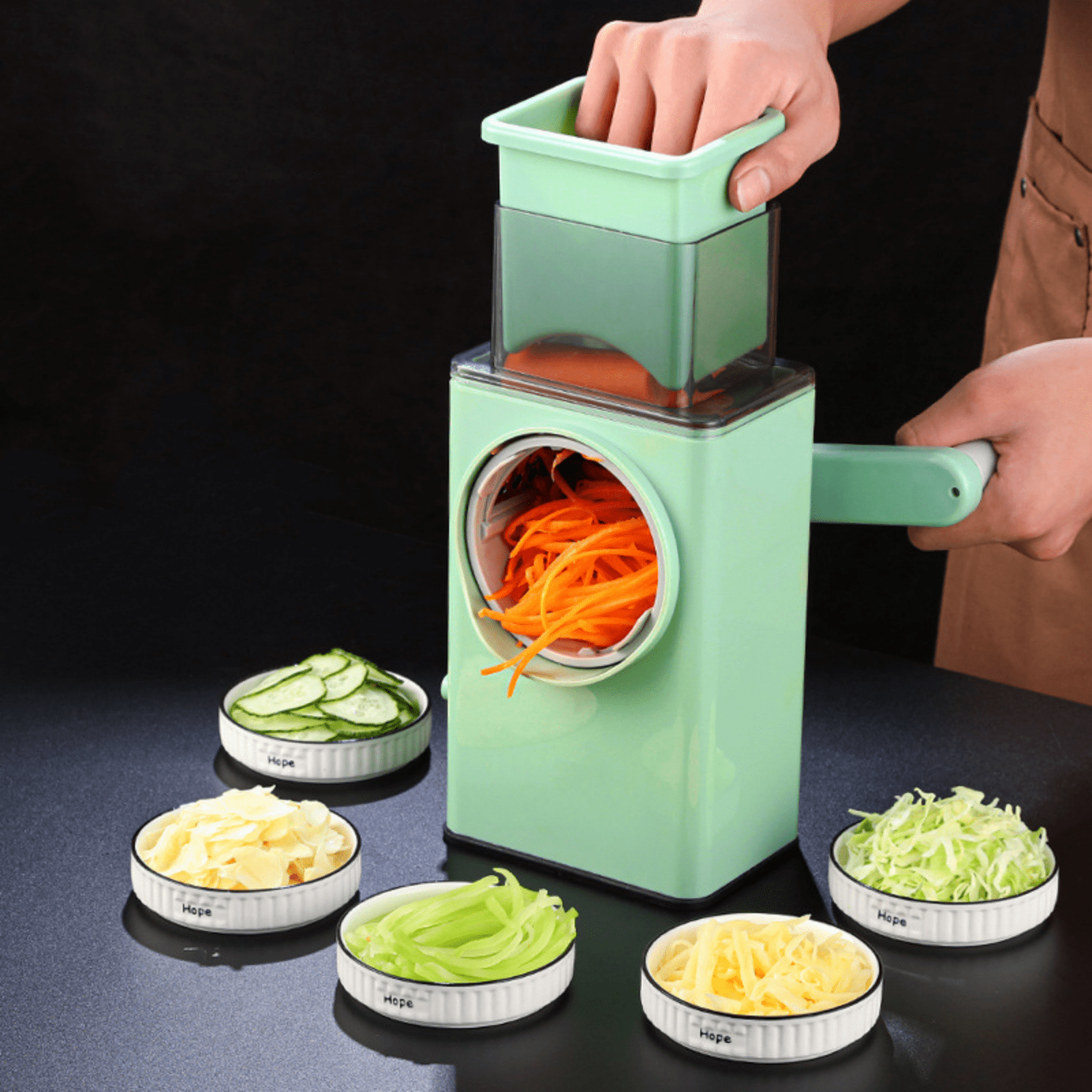 Holocky Multifunctional Manual Vegetable Chopper Slicer with Clean ...