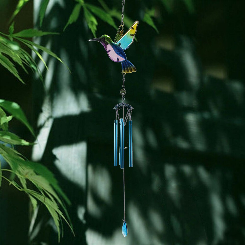 iLH 1PC Painted Hummingbird Rust-proof Metal Wind Chime Hanging Room ...
