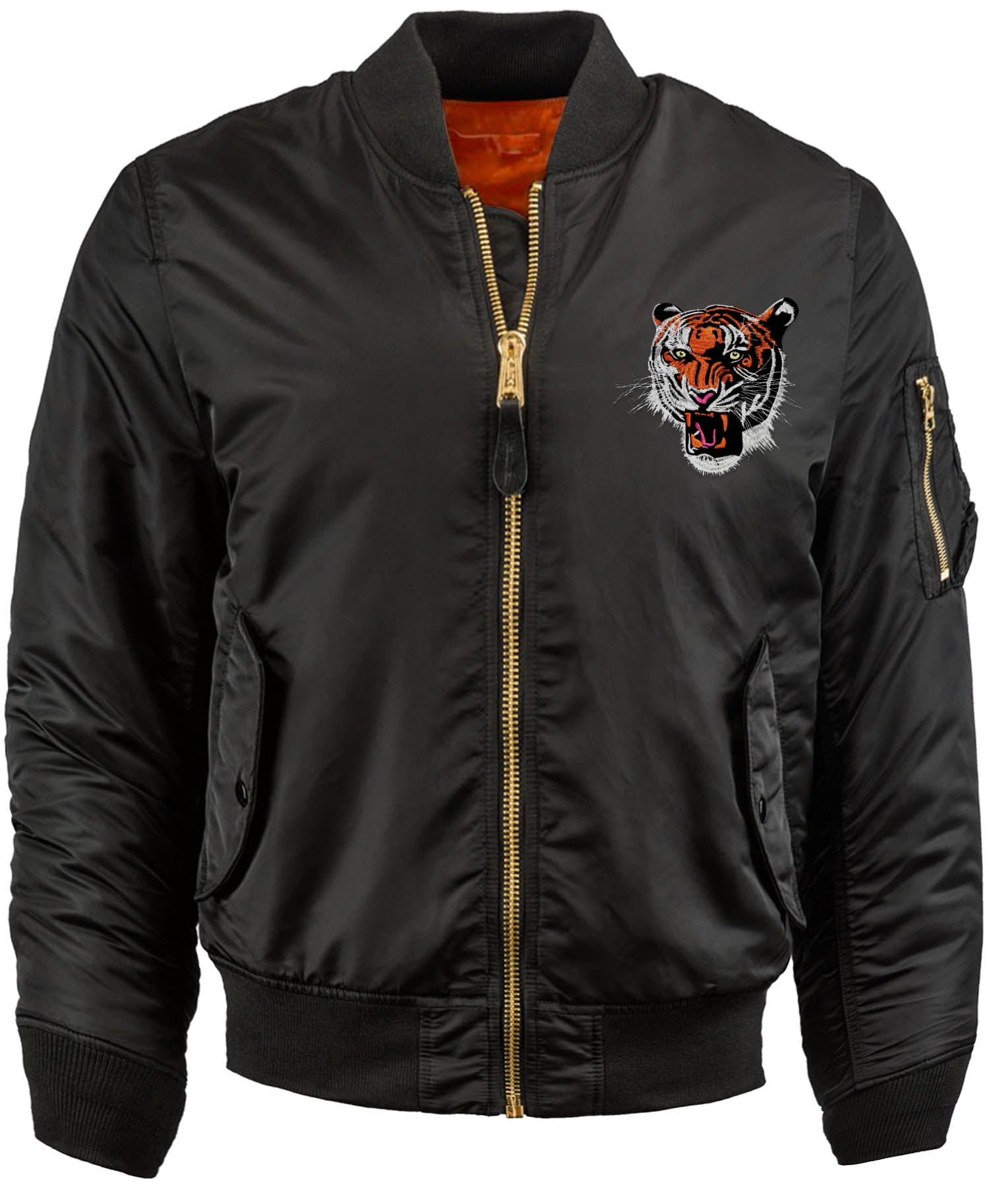 Ma Croix Mens PATCH BOMBER JACKET Premium Padded Zip Up Casual MA-1 ...