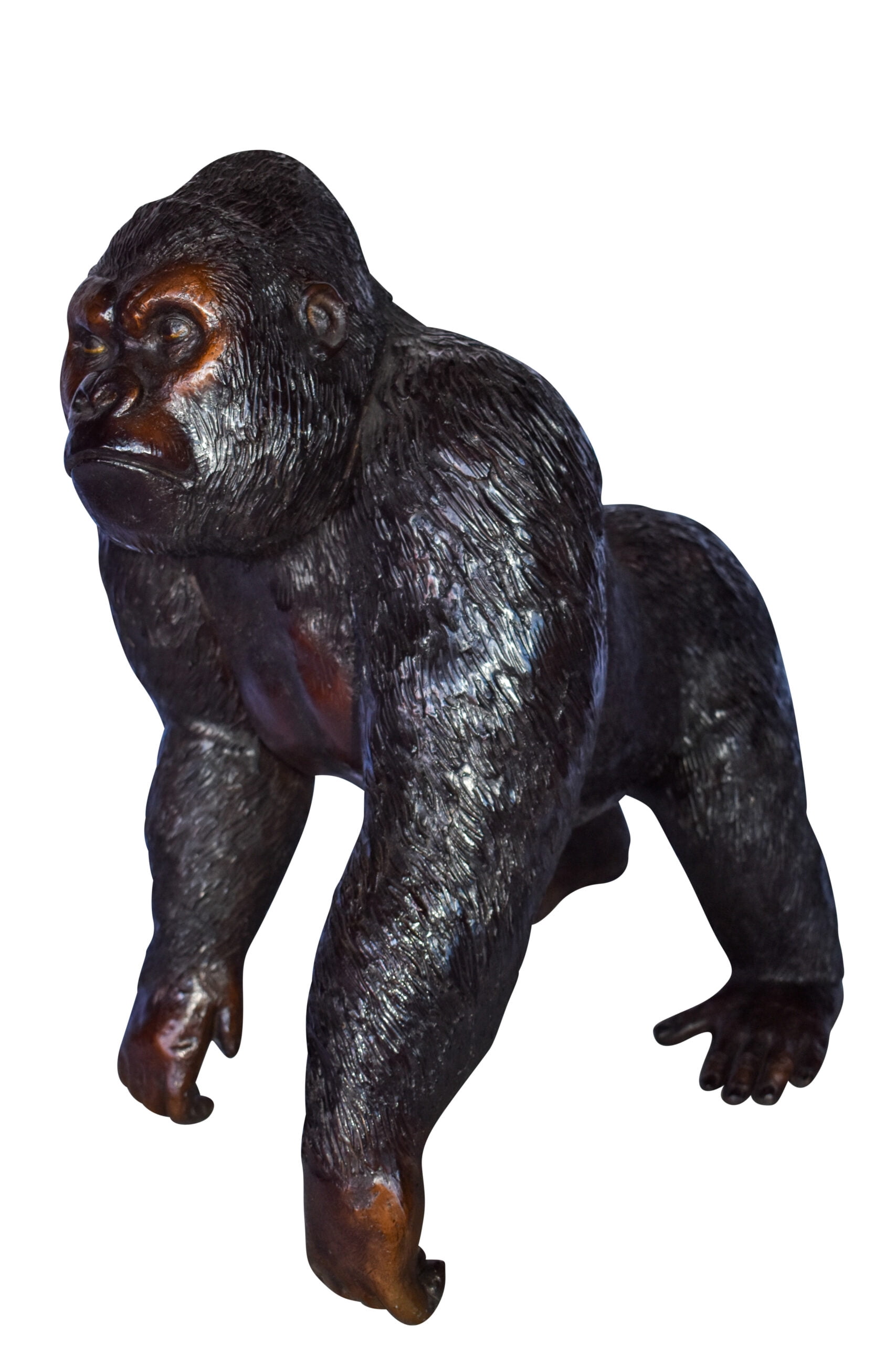 Gorilla Standing on Four Detailed Impressive Bronze Statue 20" x 17" x ...