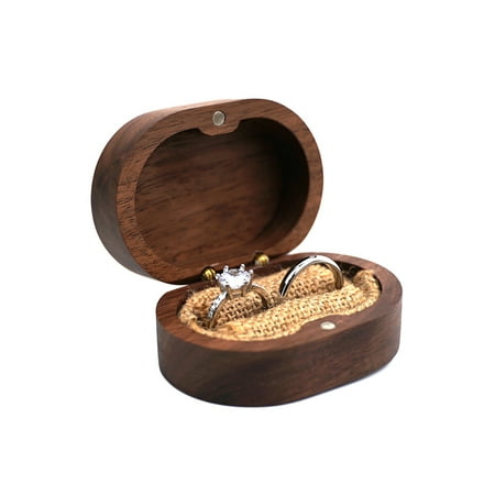 SHTUUYINGG Walnut Wood Ring Box,Engagement Ring Box,Personalized Wooden ...