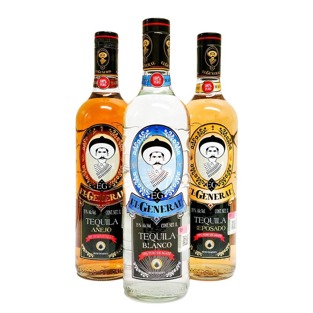 Tripack Tequila El General Blanco Reposado Añejo 1l | Walmart en línea