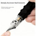 3pcs Black Anti-Slip Grip Gear Lock Nail Clipper Set, Ultra Sharp Nail ...