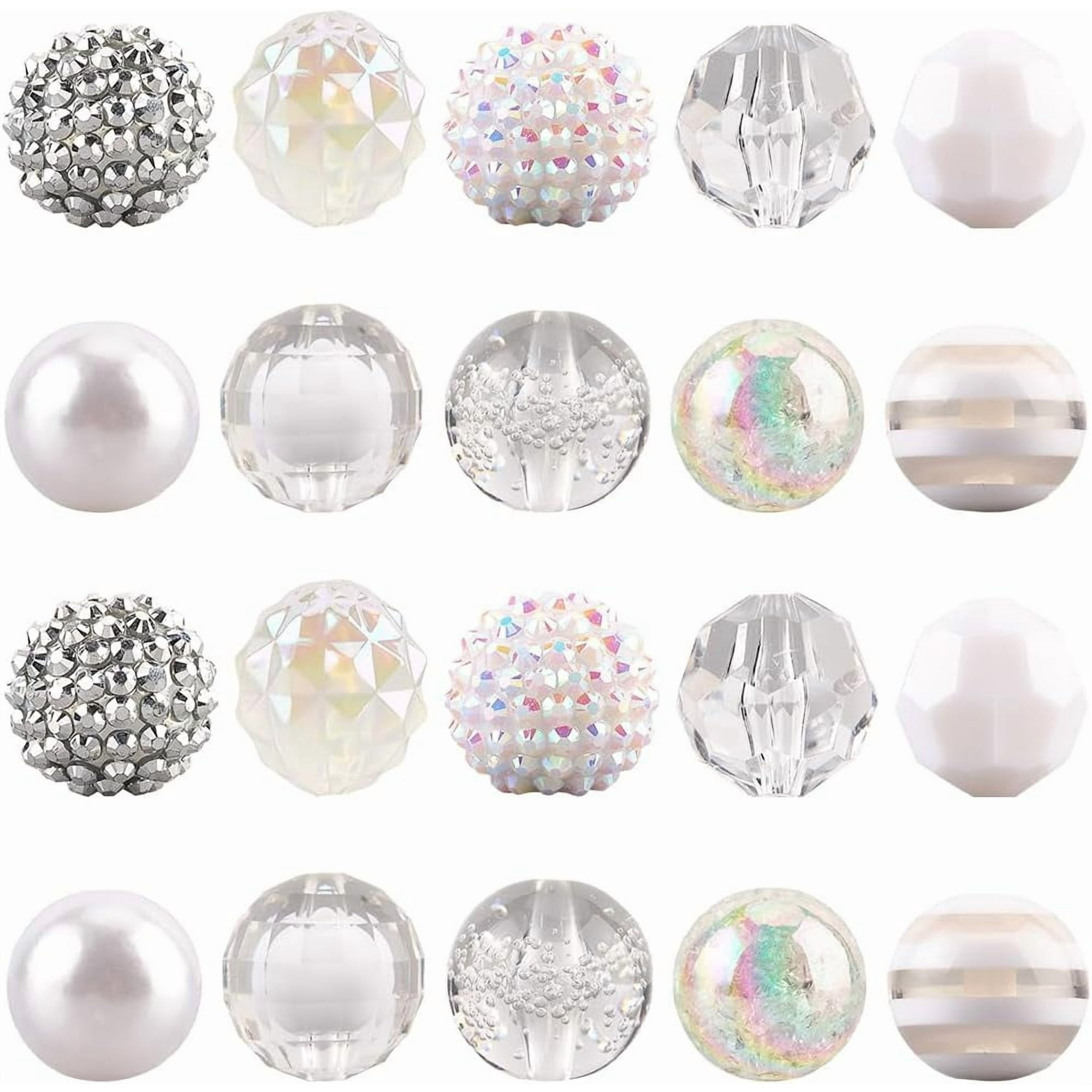 Click here for Nobrand 20mm 20pcs 10 Styles White Bubblegum Chunk... prices