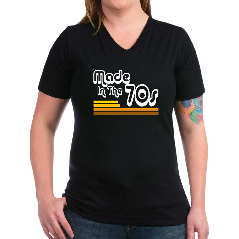 CafePress - CafePress - Made In The 70S' T Shirt - Women's V-Neck Dark ...