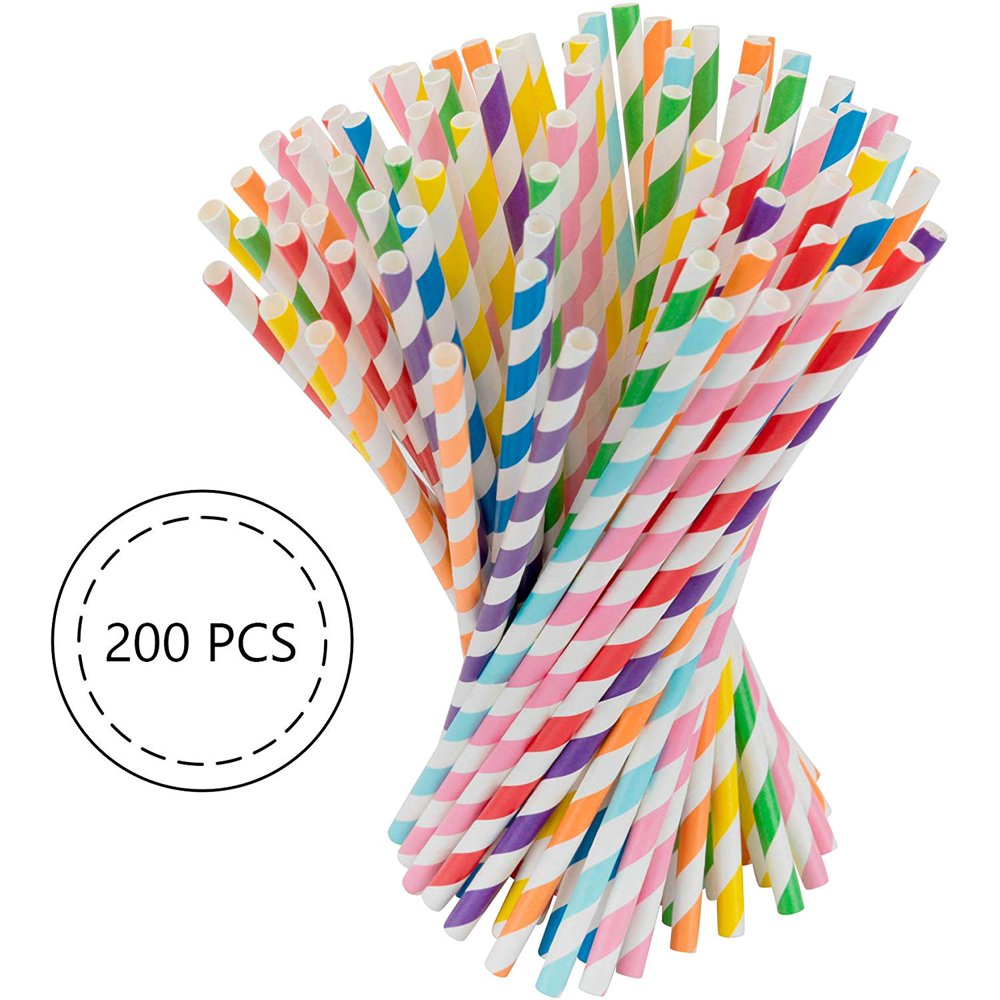 Biodegradable Paper Drinking Straws 7 7 Inches Mix Colors Straws